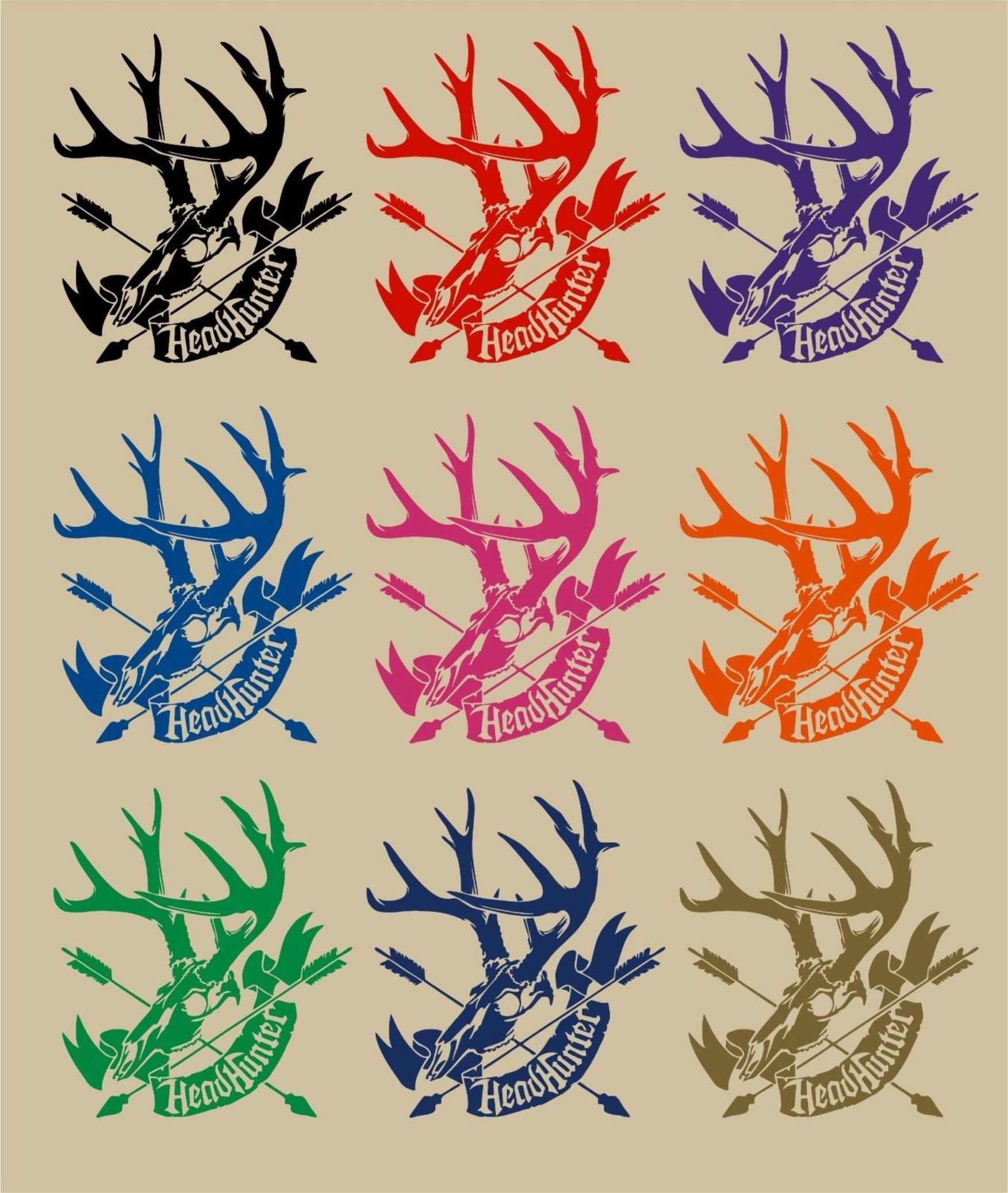 Hunting Headhunter Deer Skull Bow Arrow Car Truck Window Laptop Vinyl ...