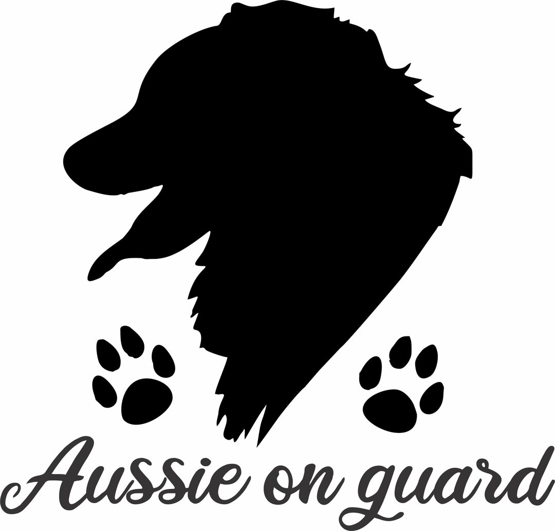 Australian Shepherd Aussie Gaurd Dog Paw Print Pet Holographic Truck ...