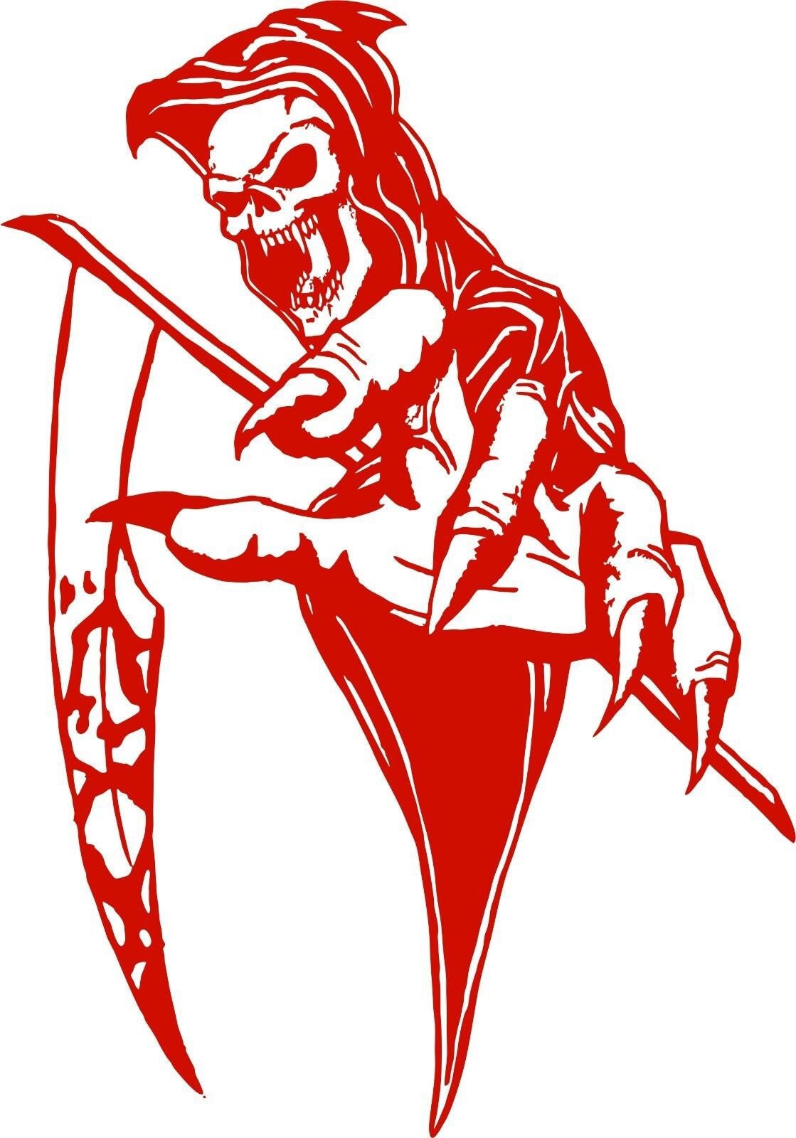 Grim Reaper Scythe Skull Creature Car Truck Window Laptop Vinyl Decal ...