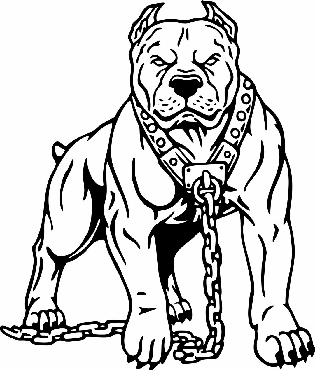 Pit Bull Dog Chain Pet Attack Car Hood Truck Window Vinyl Decal Sticker ...