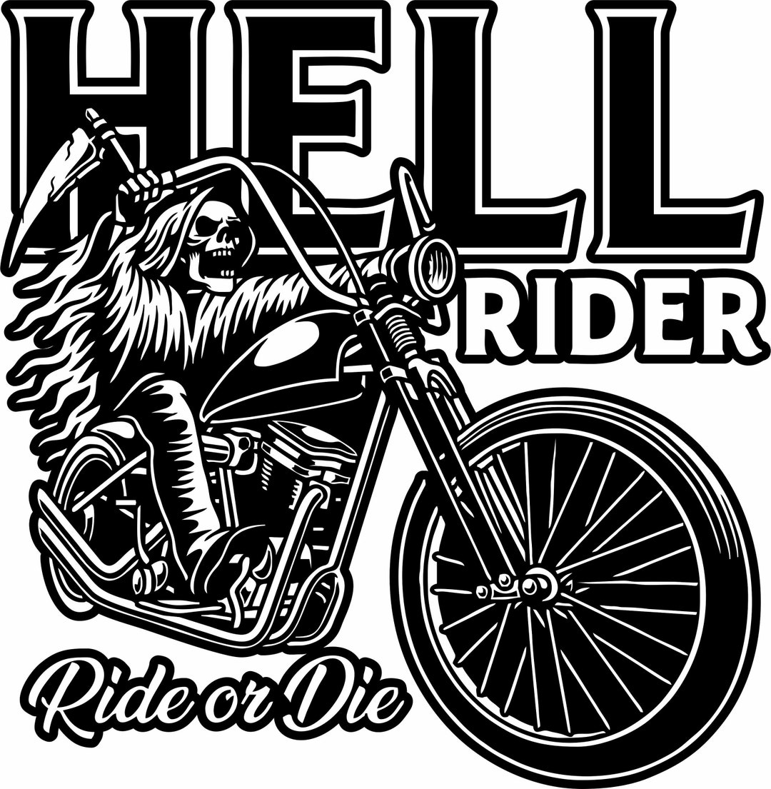 Grim Reaper Motorcycle Biker Ride or Die Car Truck Window Laptop Vinyl ...