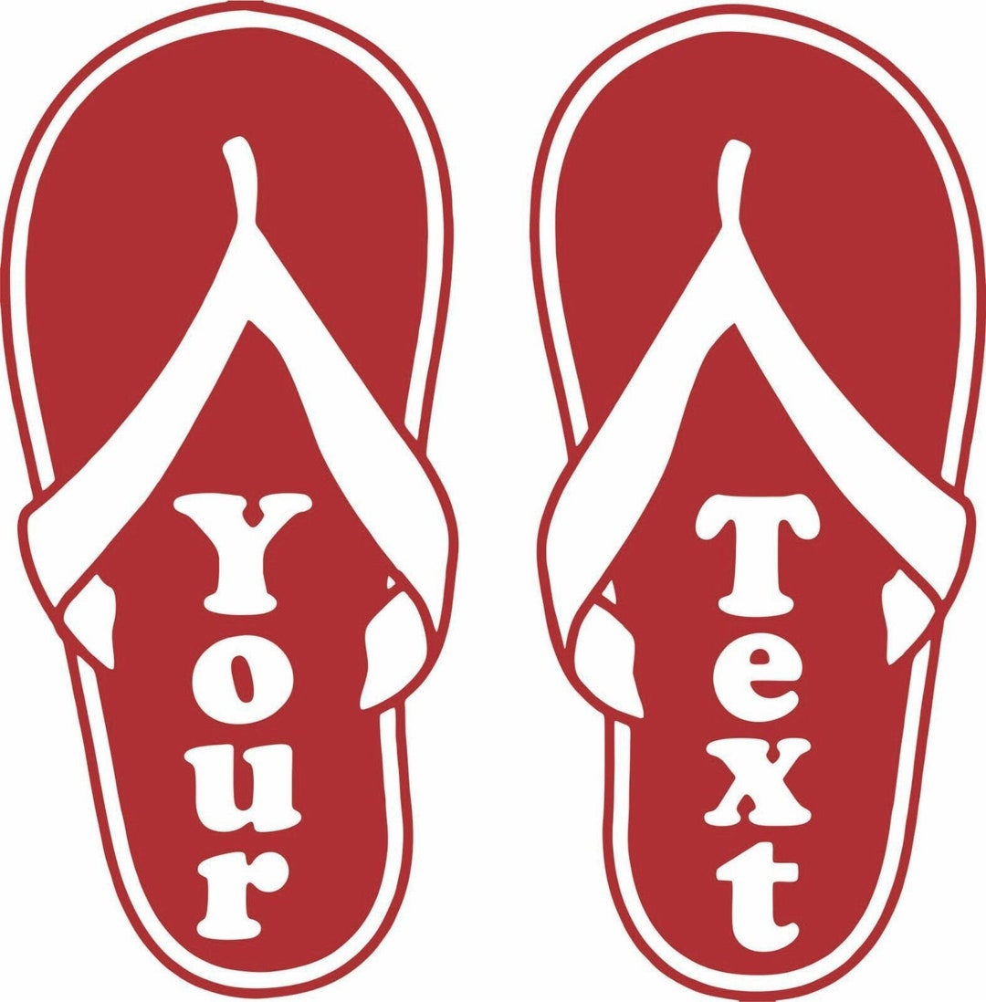 Flip Flops Custom Name Sandals Girl Car Truck Window Laptop Vinyl Decal ...
