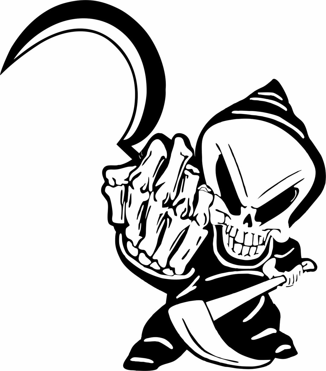 Grim Reaper Scythe Sickle Funny Small Car Boat Truck Window Vinyl Decal ...