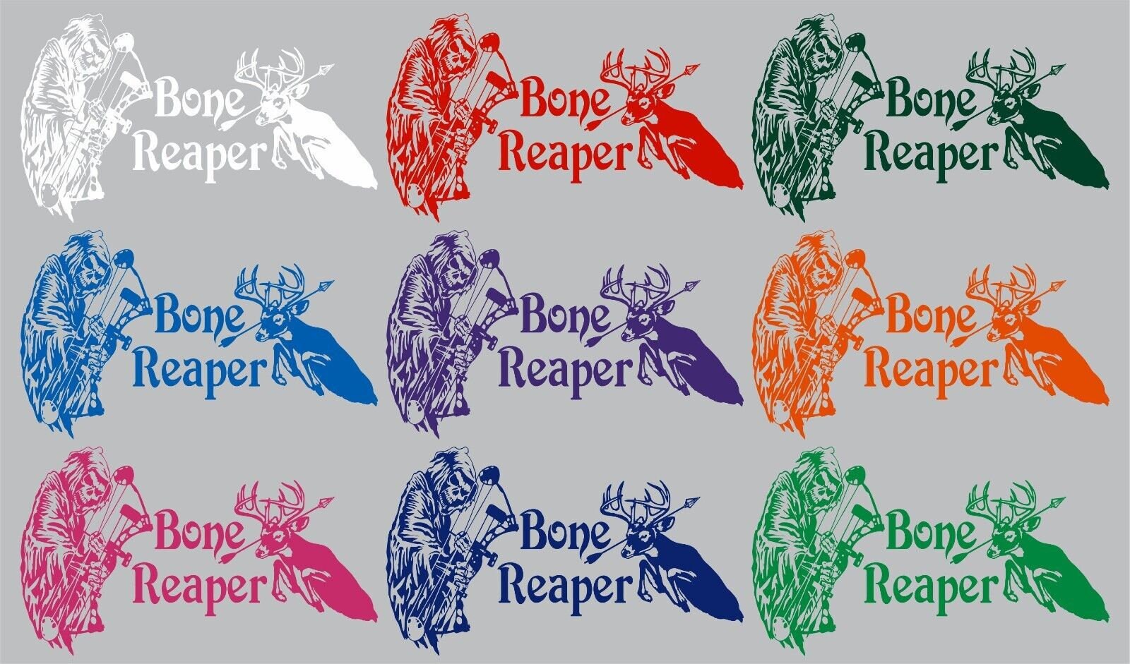 Grim Reaper Bow Arrow Hunting Bone Skeleton Truck Window Vinyl Decal ...