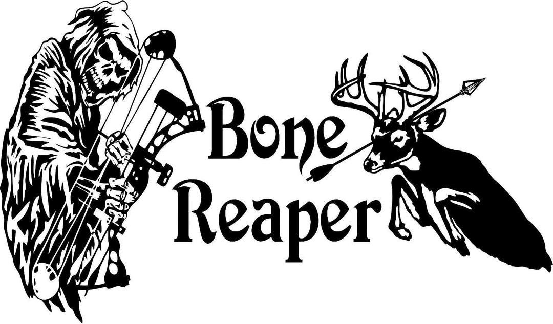 Grim Reaper Bow Arrow Hunting Bone Skeleton Truck Window Vinyl Decal ...