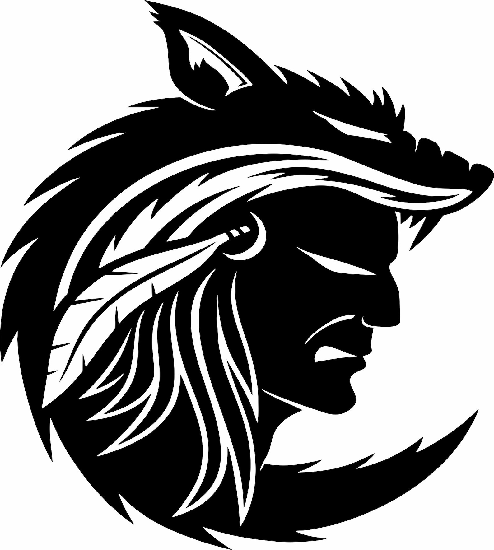 Native American Indian Face Chief Wolf Head Skin Headdress Car Truck ...