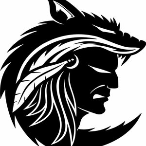 Native American Indian Face Chief Wolf Head Skin Headdress Car Truck ...