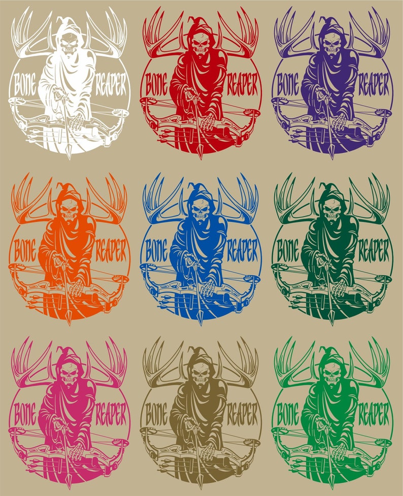 Archery Grim Reaper Bow Broadhead Arrow Hunting Skull Window | Etsy