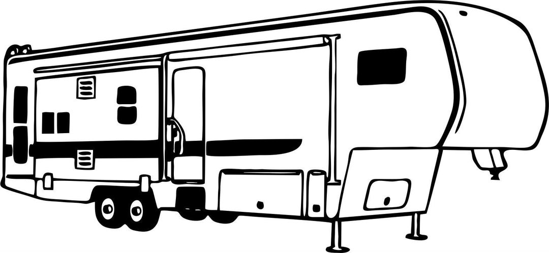 Camping 5th Wheel RV Camper Car Truck Window Wall Laptop Vinyl Decal ...