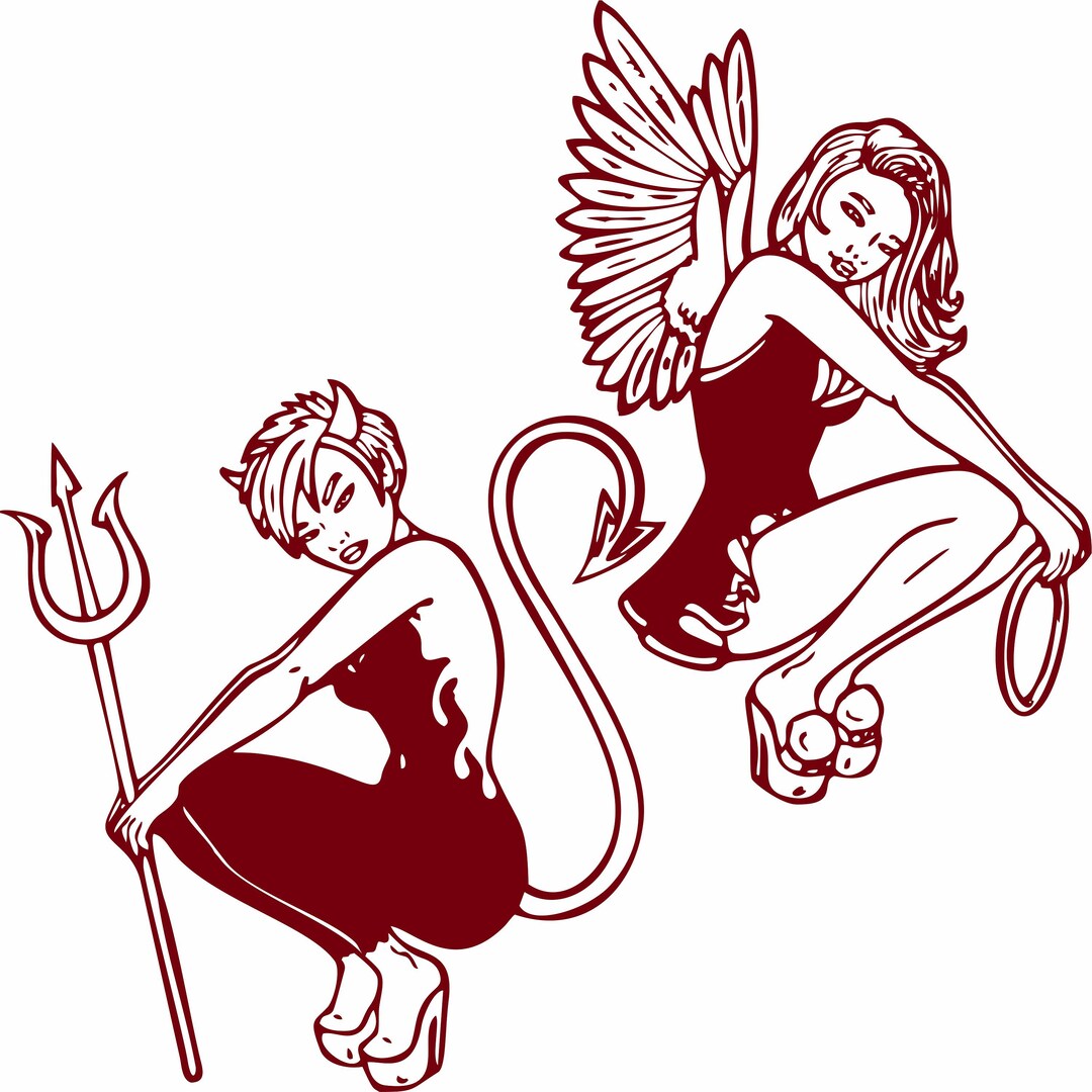 Angel Devil Sexy Good Bad Girls Car Truck Window Vinyl Decal Sticker - Etsy
