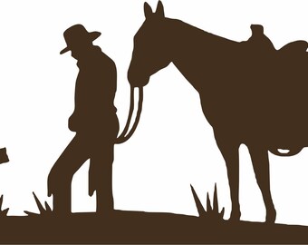 Cowboy Horse Cross Christian Western Rodeo Car Truck Window | Etsy