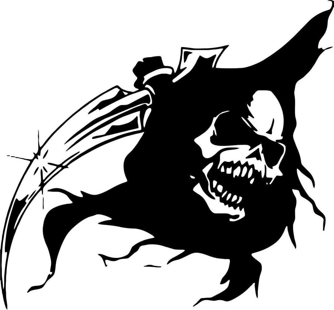Grim Reaper Head Skull Scythe Car Truck Window Laptop Vinyl Decal ...