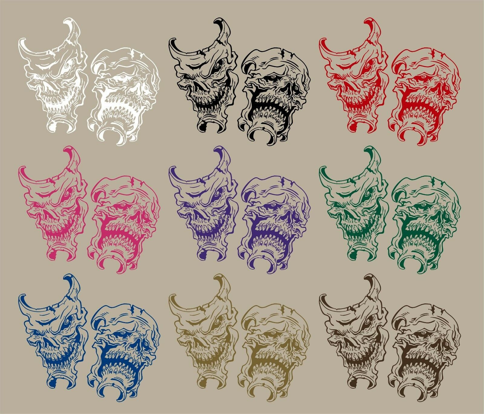 Happy Sad Evil Face Skull Joker Clown Car Boat Truck Window Vinyl Decal ...