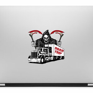 Grim Reaper 18 Wheeler Semi Big Rig Diesel Road Trip Truck Window Vinyl ...