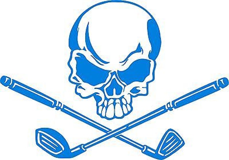 Skull Golf Clubs Crossbones Sports Golfer Car Window Laptop Vinyl Decal ...