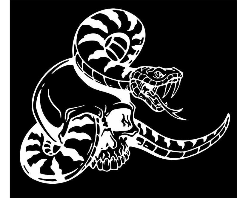 Snake Skull Serpent Car Truck Window Laptop Vinyl Decal Sticker - Etsy