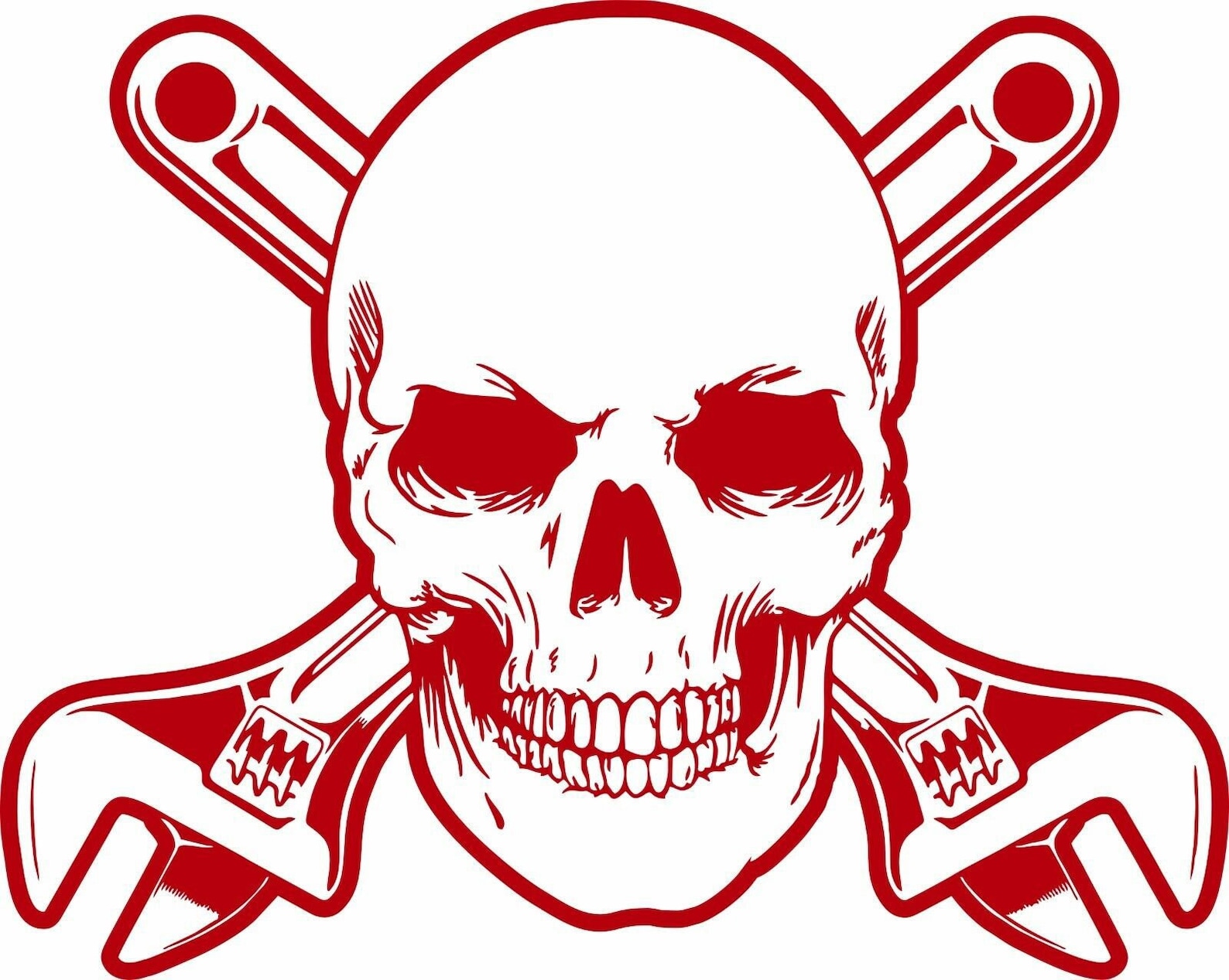 Mechanic Skull Tool Wrench Garage Business Shop Car Truck Vinyl Decal ...