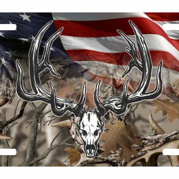 American Flag and Deer License Plate - Etsy