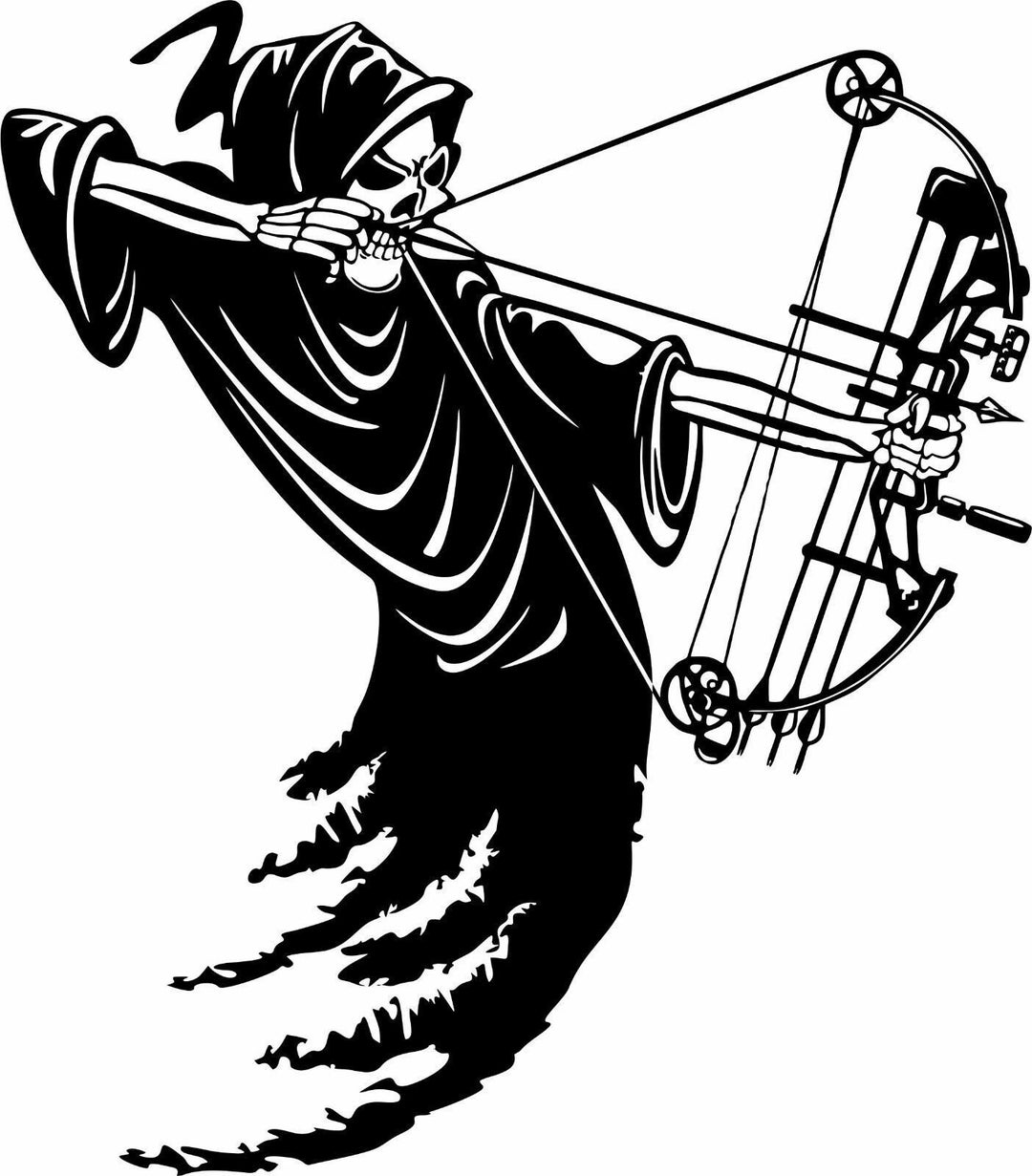 Grim Reaper Bow Hunter Arrow Hunting Car Truck Window Vinyl Decal ...