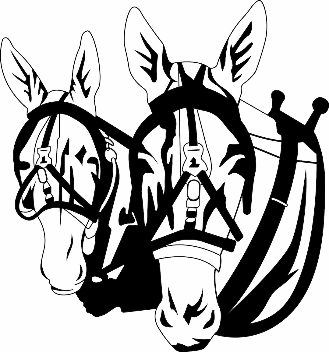 Team Draft Work Mule Horse Burros Rodeo Western Car Truck Window Vinyl ...