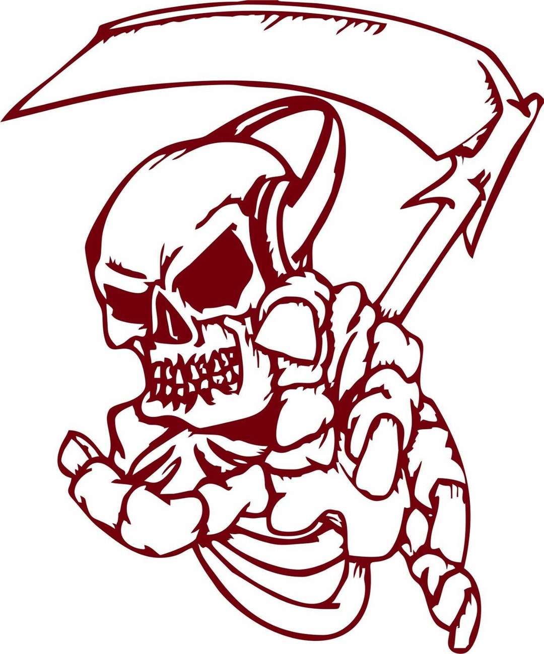 Grim Reaper Scythe Music Skull Monster Zombie Truck Window Vinyl Decal ...