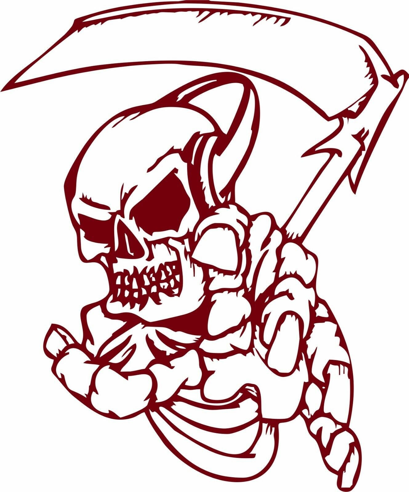 Grim Reaper Scythe Music Skull Monster Zombie Truck Window Vinyl Decal ...