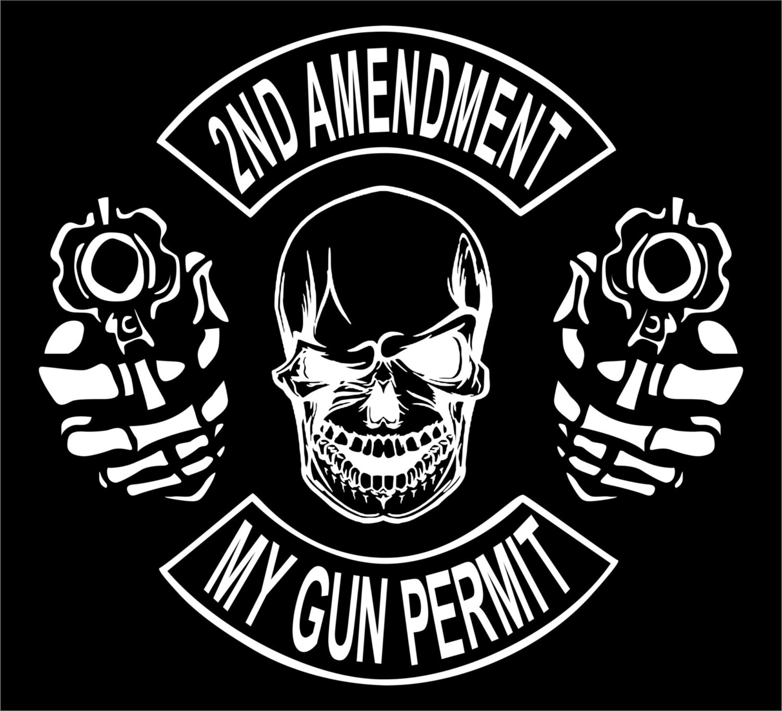 2nd Amendment Skull Gun Control Rights Car Truck Window Vinyl Decal ...