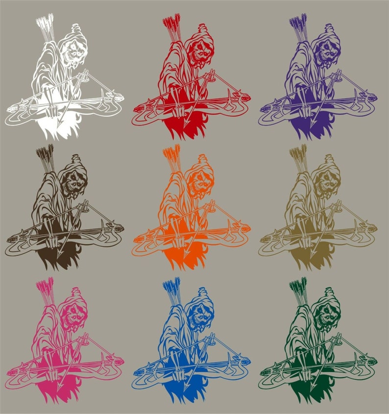 Grim Reaper Bone Skull Bow Arrow Archery Hunting Deer Car - Etsy