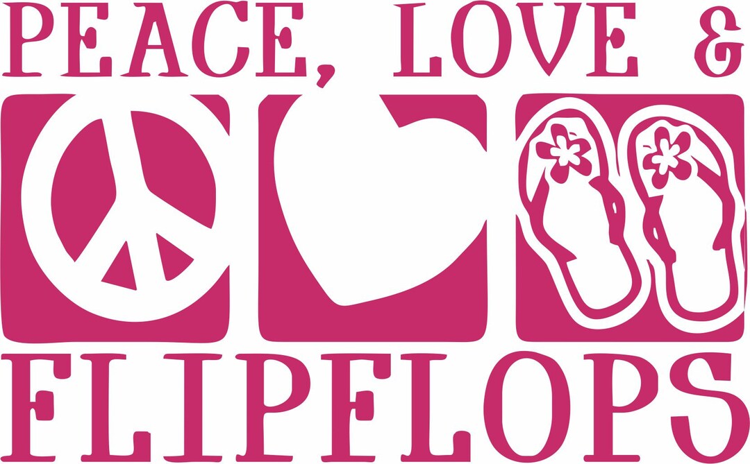 Flip Flop Peace Sign Love Heart Beach Sand Foot Car Truck Window Laptop ...