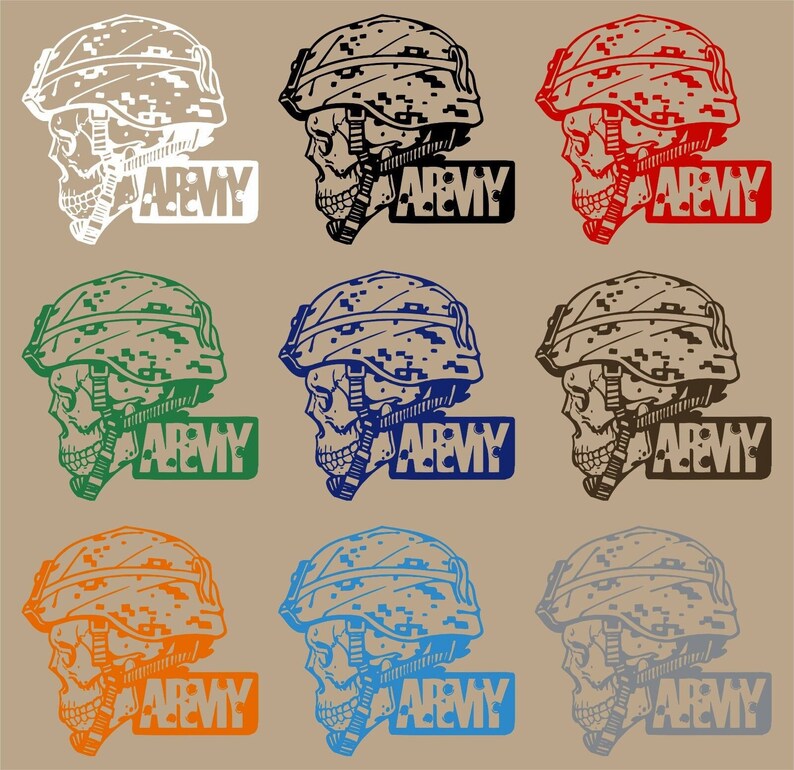 Army Military Police Soldier Skull Camo Car Truck Window Vinyl Decal ...