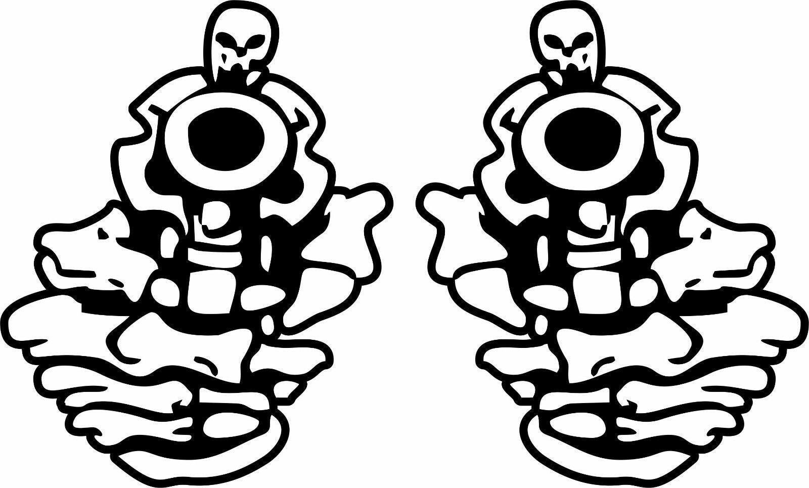 Pair of Hand Guns Skeleton Pistol Weapons Car Truck Window Vinyl Decal ...