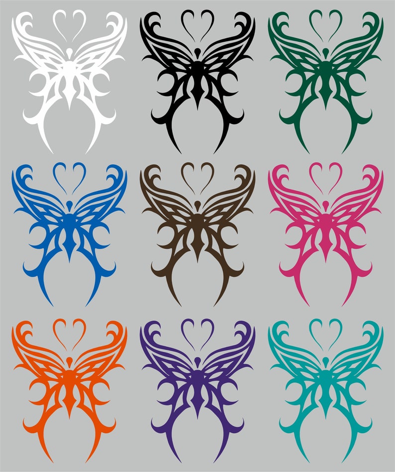 Butterfly Tribal Bugs Insects Heart Truck Car Tattoo Window - Etsy