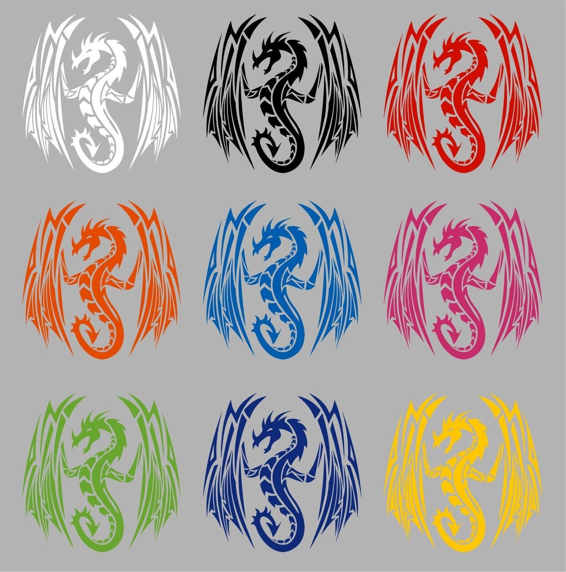 Tribal Dragon Wings Tail Creature Car Truck Window Laptop Vinyl Decal ...