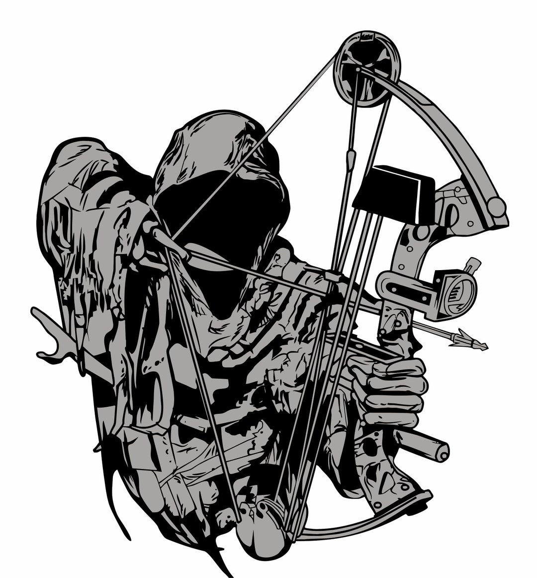 Grim Reaper Hunter Vinyl Decal: Camo Bow Hunter Car Truck Laptop ...