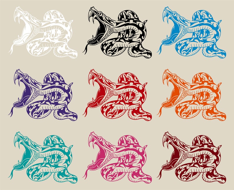 Snake Tribal Viper Serpent Reptile Constrictor Car Truck Window Laptop ...