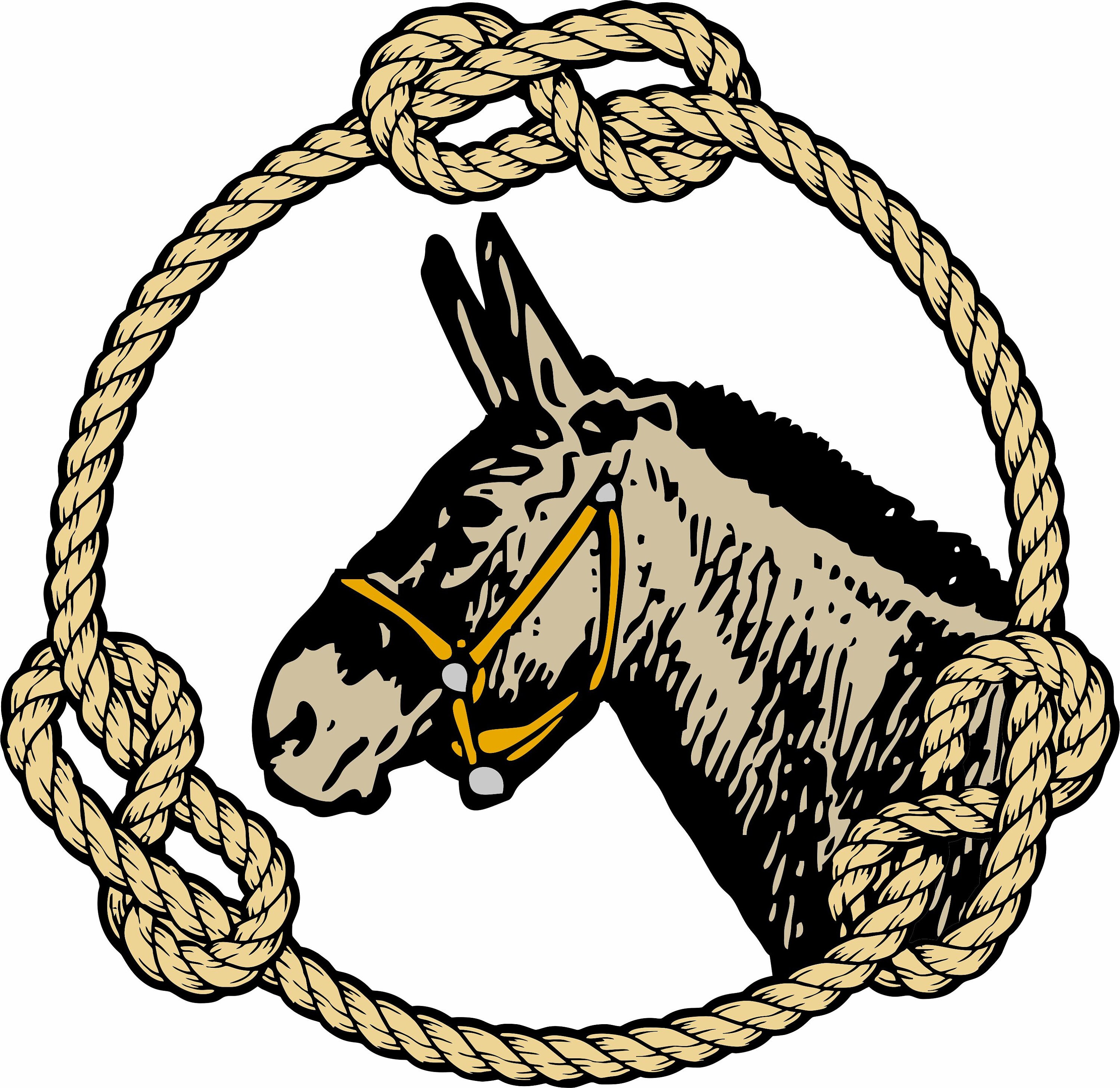 Mule Donkey Draft Horse Jack Jenny Rope Rodeo Car Truck Window Vinyl ...