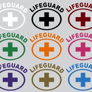 Lifeguard Swimming Pool Lake Beach Safety Truck Car Window Vinyl Decal ...