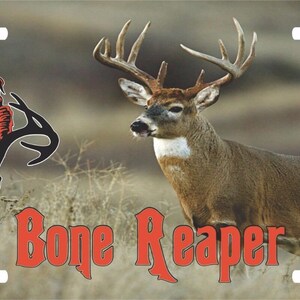 Hunting Grim Reaper Crossbow Deer Skull Bone Hunter License Plate Car ...