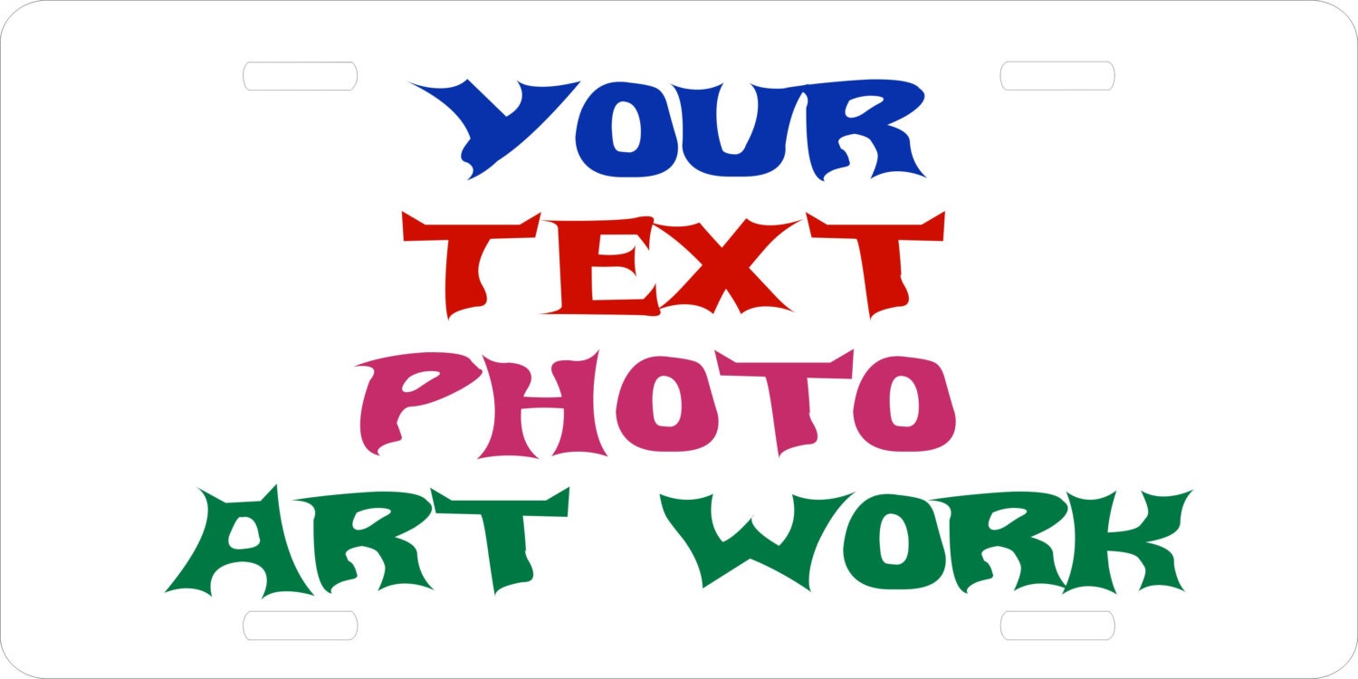 Custom Personalized Text Name Art Design License Plate Car - Etsy