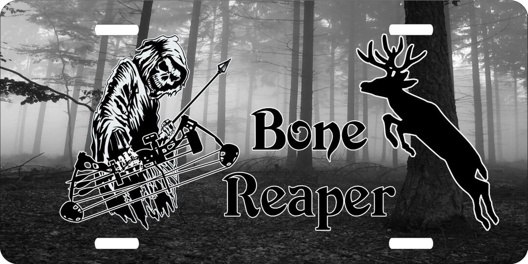 Bone Grim Reaper Bow Arrow Hunting Deer Hunter License Plate Car Truck ...