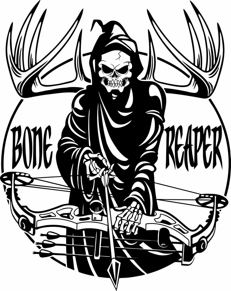 Archery Grim Reaper Bow Broadhead Arrow Hunting Skull Window | Etsy