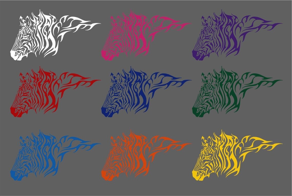 Zebra Tribal Horse Animal Car Truck Wall Laptop Vinyl Decal Sticker - Etsy