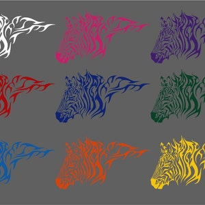 Zebra Tribal Horse Animal Car Truck Wall Laptop Vinyl Decal Sticker - Etsy