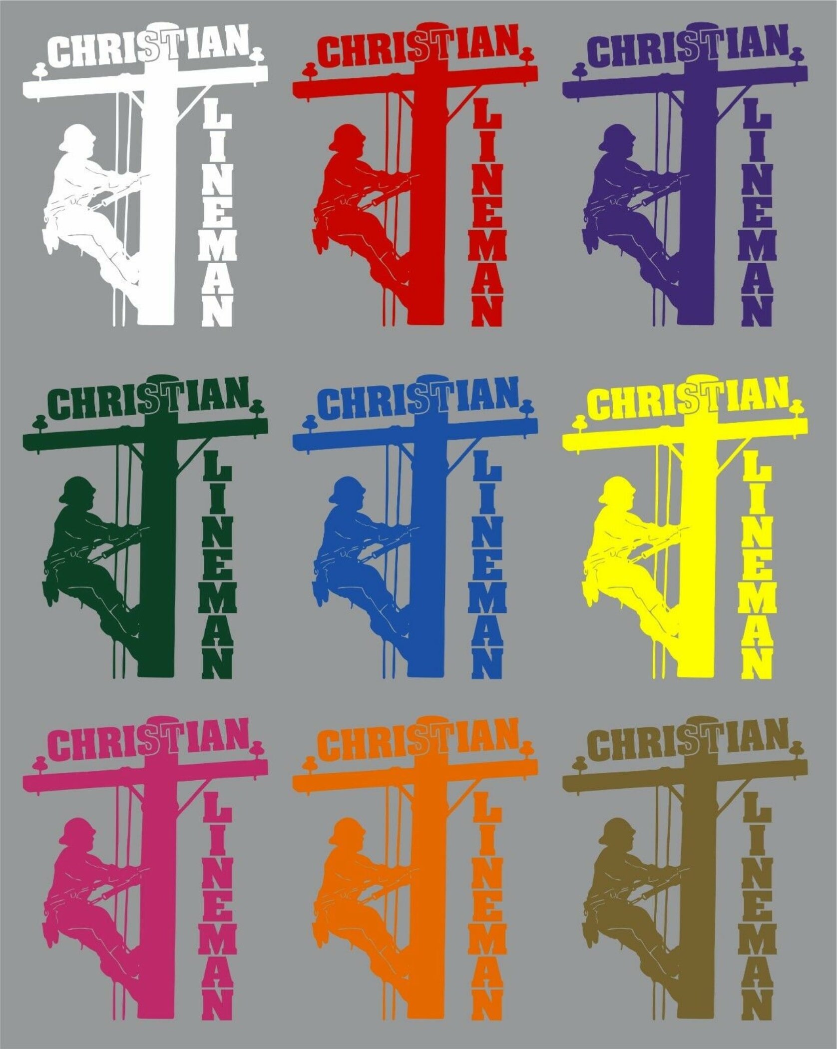 Lineman Christian Electrician Linemen Power Pole Worker Car Truck ...
