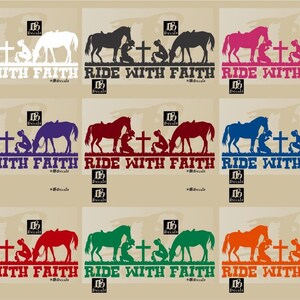Cowboy Cowgirl Horse Christian Rodeo Cross Car Truck Window Vinyl Decal ...