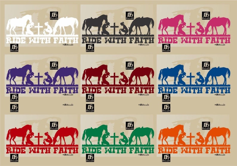 Cowboy Cowgirl Horse Christian Rodeo Cross Car Truck Window Vinyl Decal ...
