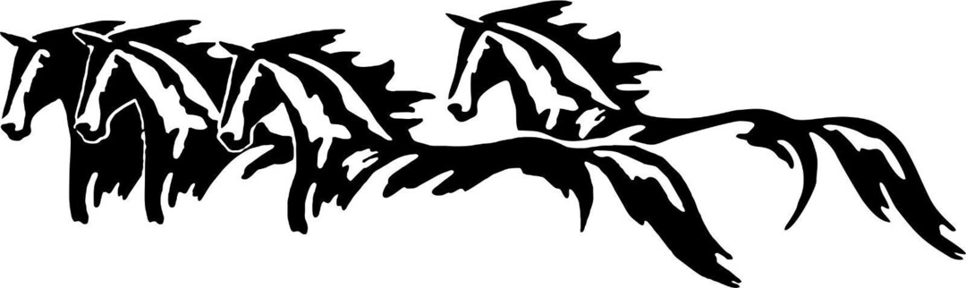 Wild Horses Running Western Rodeo Car Truck Window Wall Vinyl Decal ...