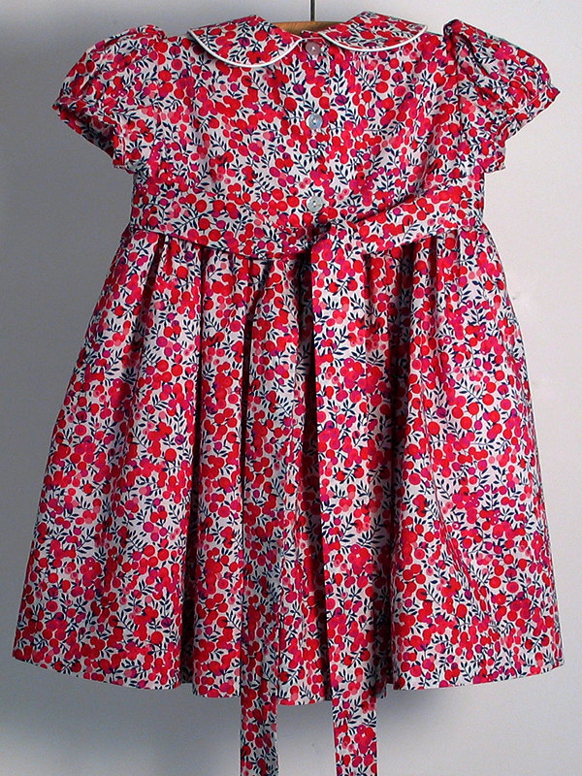 Liberty Tana Lawn Dress Made in Red "wiltshire Berries" Print, for A ...