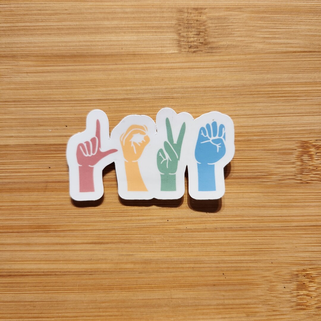 Love in ASL Sign Language Hands Sticker for Water Bottle, Sassy ...