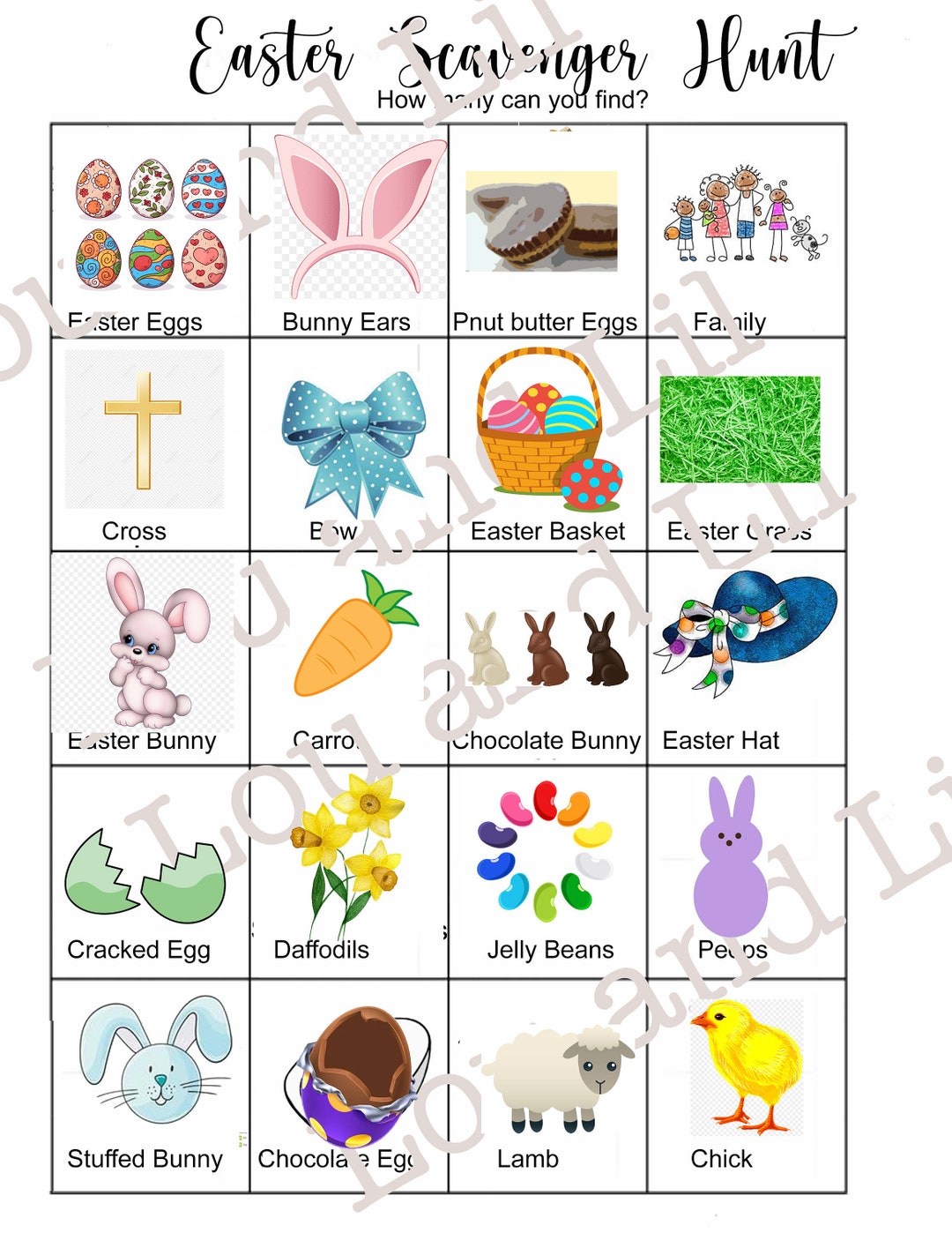 Digital Download Easter Scavenger Hunt Letter Size Instant Download - Etsy
